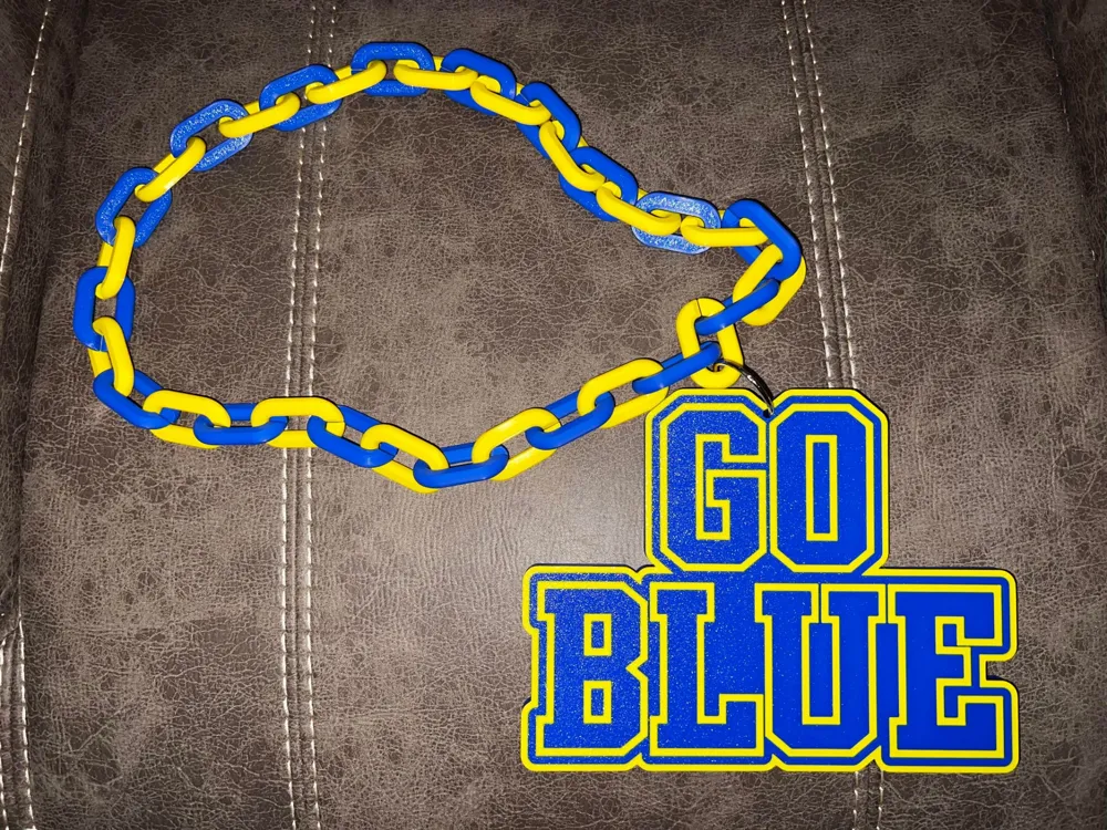 Michigan Wolverines Football Big Chain Charm Go Blue by Munark - MakerWorld