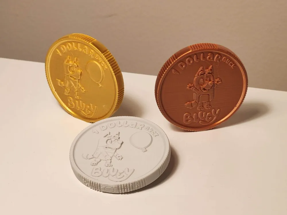 Bluey dollar buck coin - Free 3D Print Model - MakerWorld