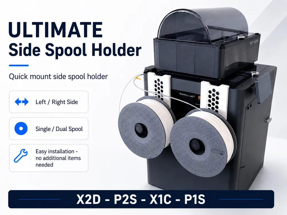 Side Spool Holder - Quick Mount - Left/Right Side - Free 3D Print Model ...