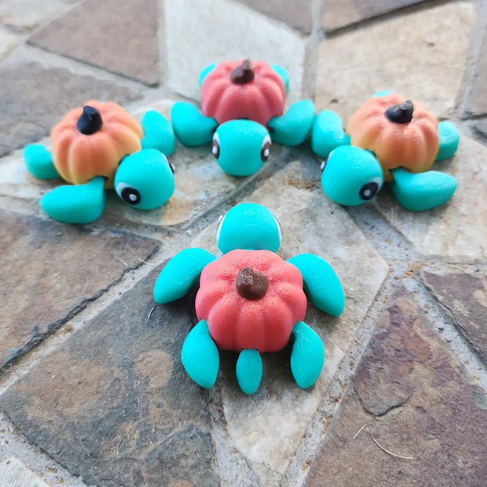 Baby Pumpkin Turtle Flexi by Kawaii Corner 3D MakerWorld: Download Free ...