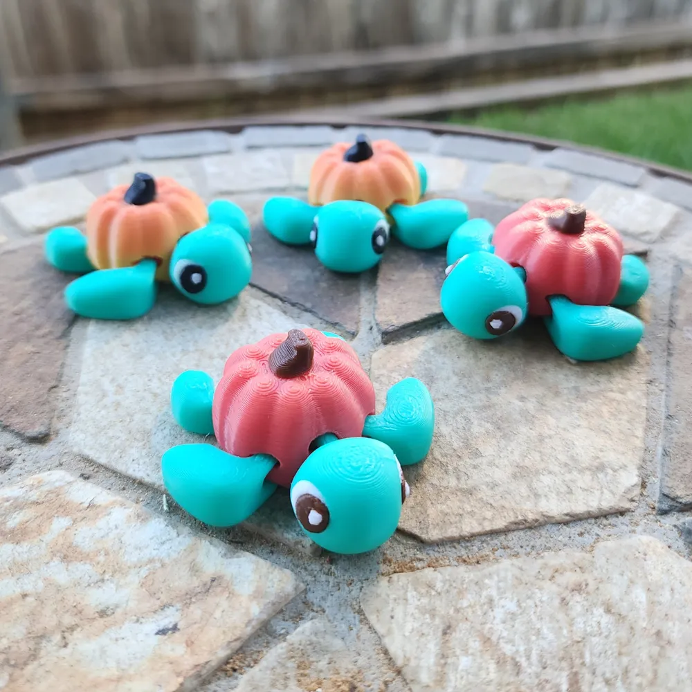 Baby Pumpkin Turtle Flexi by Kawaii Corner 3D MakerWorld: Download Free ...