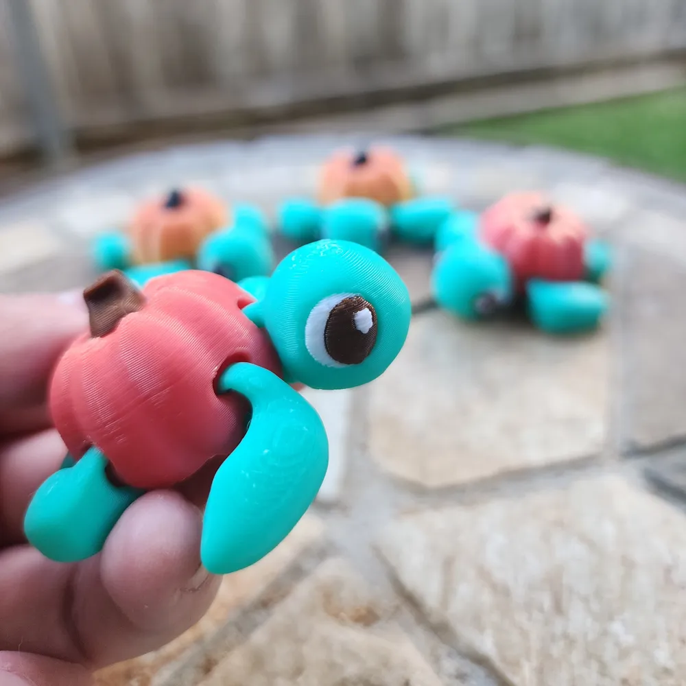 Baby Pumpkin Turtle Flexi by Kawaii Corner 3D MakerWorld: Download Free ...