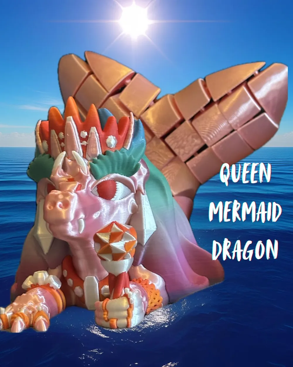 Flexi Queen Mermaid Dragon by iBrawnFDM MakerWorld: Download Free 3D Models