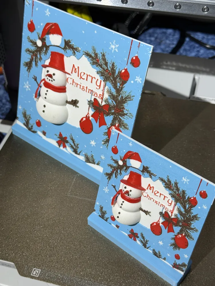 3D Snowman Christmas Card + Stand - Large & Small - Free 3D Print Model ...