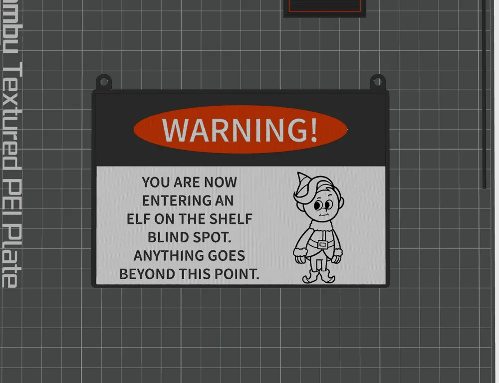 Christmas Elf / Warning Sign / Holiday decoration by 3D Prints This ...