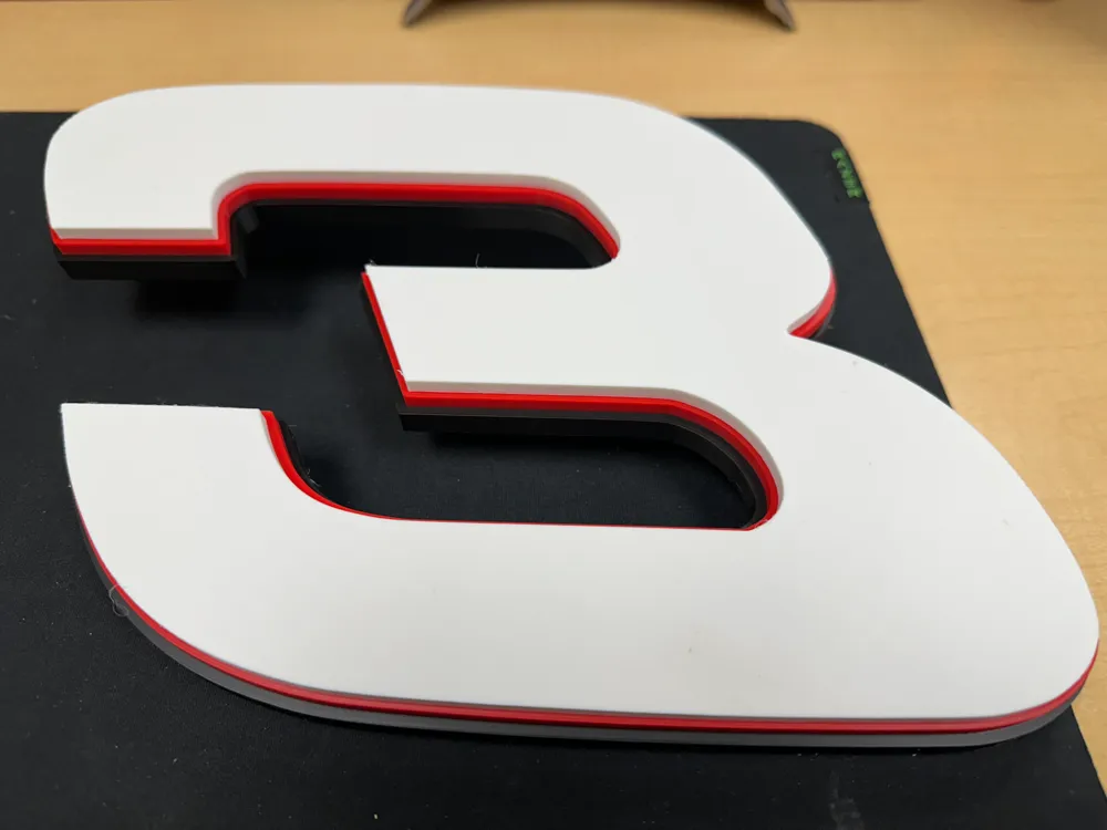 RCR Number 3 Wall Art by crazzybrad MakerWorld: Download Free 3D Models