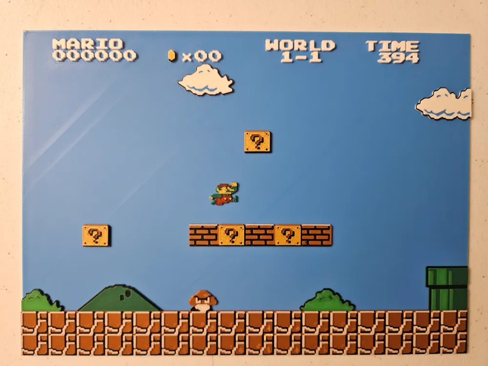Super Mario Bros. Level 1 Wall Art by AutoArtistry MakerWorld: Download ...