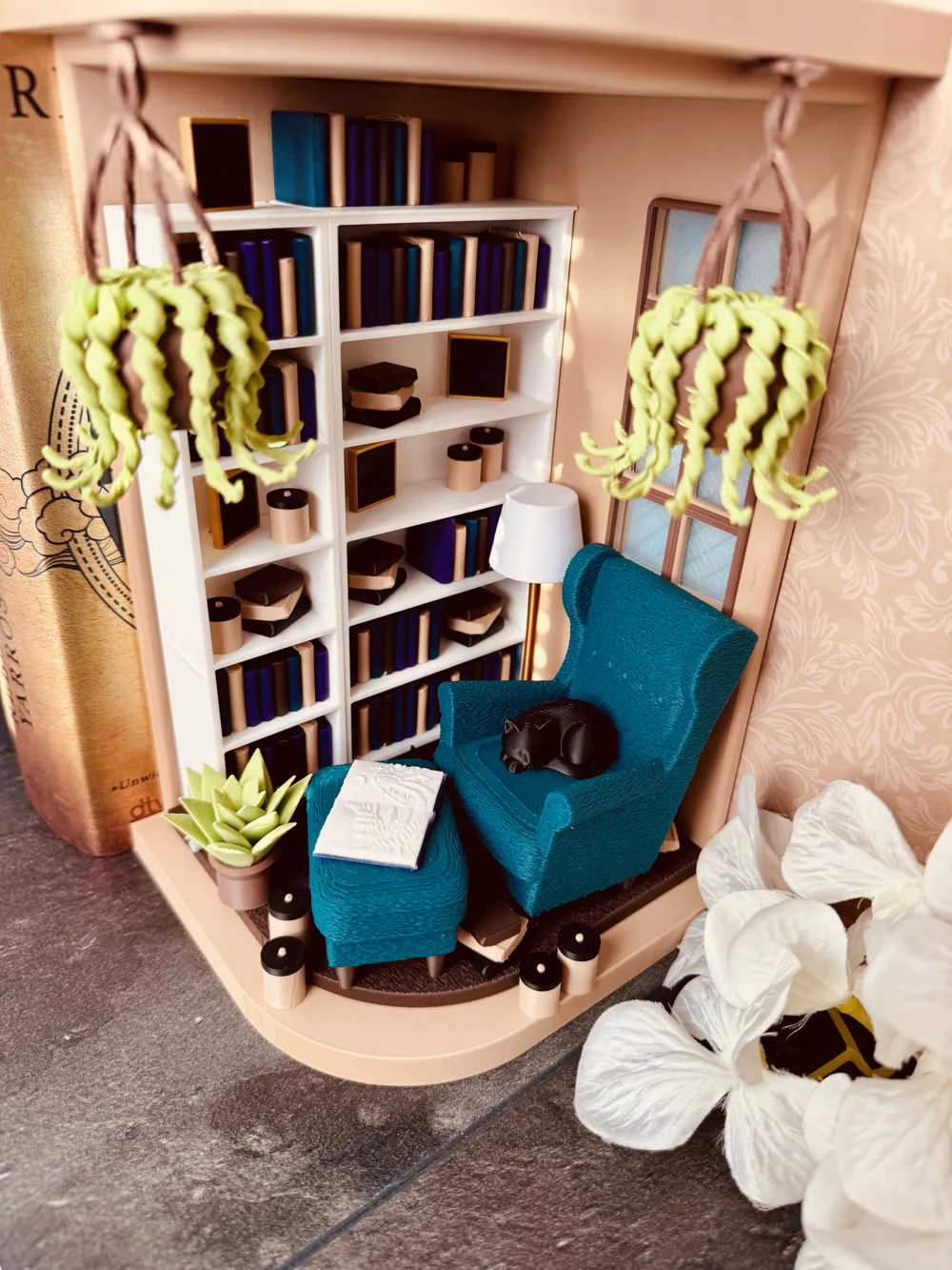 IKEA-Style book nook – Reading Corner with Light - Free 3D Print Model ...