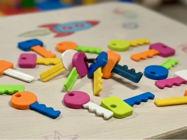 Multi-Color Keys for Kids - No AMS - Free 3D Print Model - MakerWorld