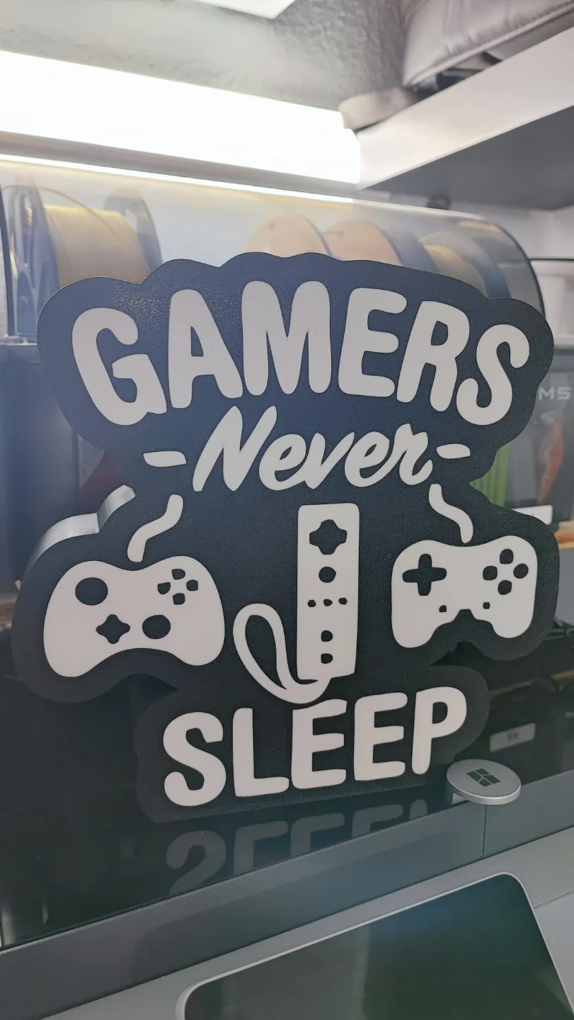 Gamers Never Sleep Light Box by ZUPA 3D - MakerWorld