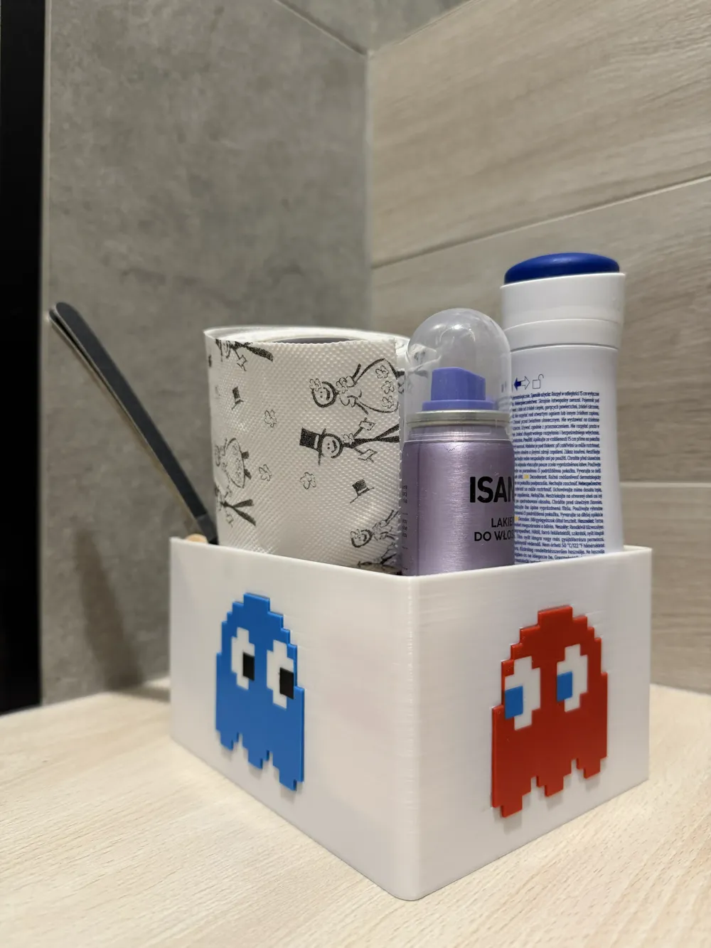 Pac-Man Ghosts Cosmetics / Bathroom storage box - Free 3D Print Model ...