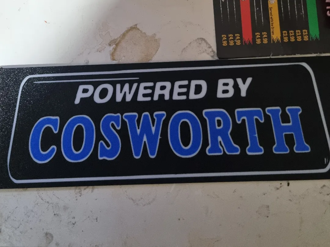 powered by cosworth wall plaque - Free 3D Print Model - MakerWorld