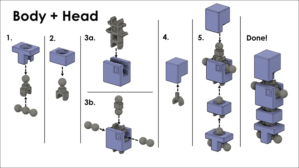 EASY 13 Printable Jointed Figure 来自 Lucky 13 Toys MakerWorld：免费下载 3D 模型