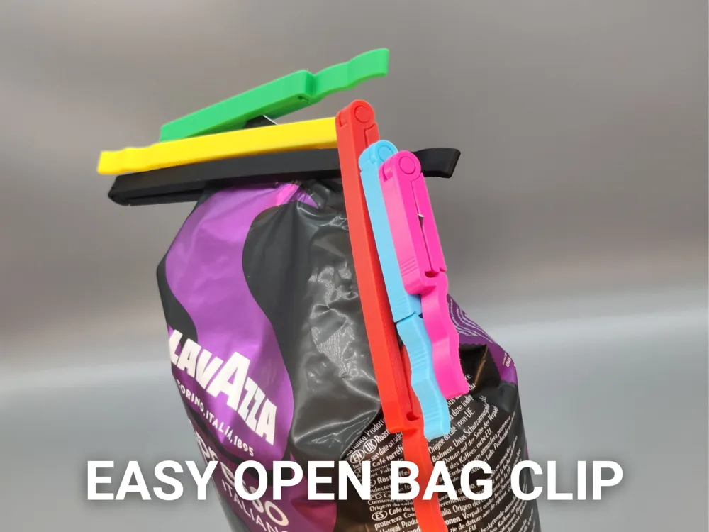 Easy open Bag Clip by 3DPrototech MakerWorld: Download Free 3D Models