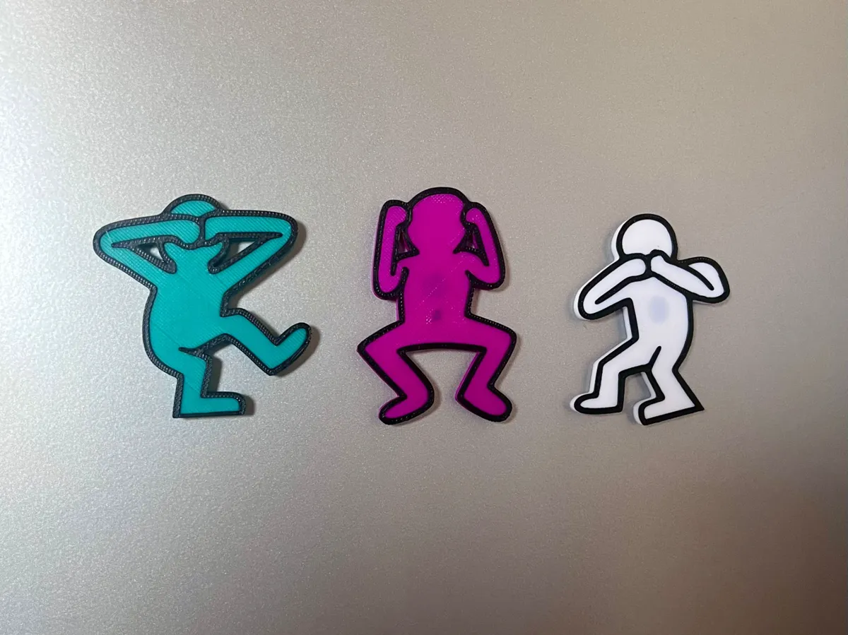Keith haring fridge magnet - Free 3D Print Model - MakerWorld