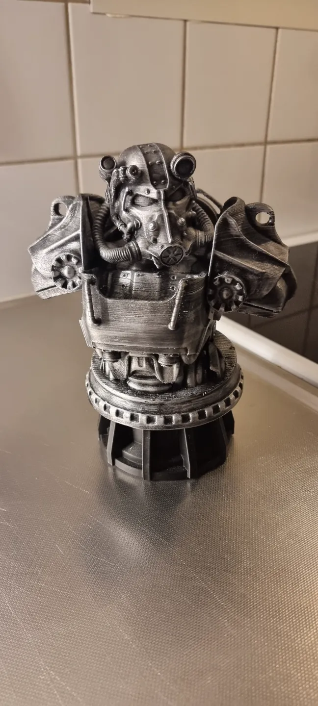 Fallout T60 Bust - Free 3D Print Model - MakerWorld