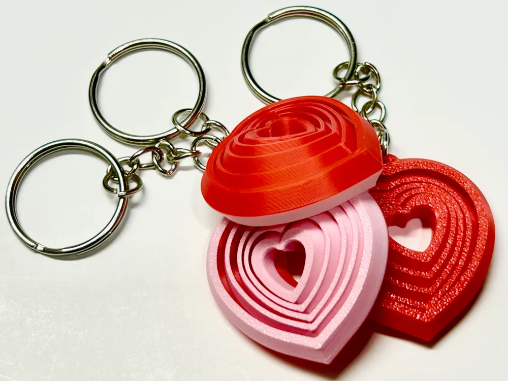 Heart Fidget Keychain - Single/Dual Color - Free 3D Print Model ...
