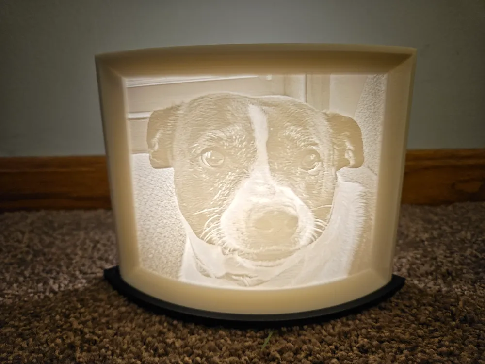 Stand for Curved Lithophane using Puck led light - Free 3D Print Model ...