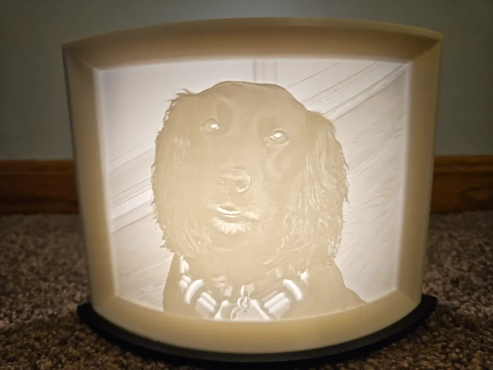 Stand for Curved Lithophane using Puck led light by BK2455 MakerWorld ...
