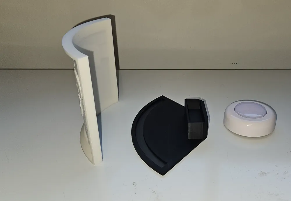 Stand for Curved Lithophane using Puck led light - Free 3D Print Model ...