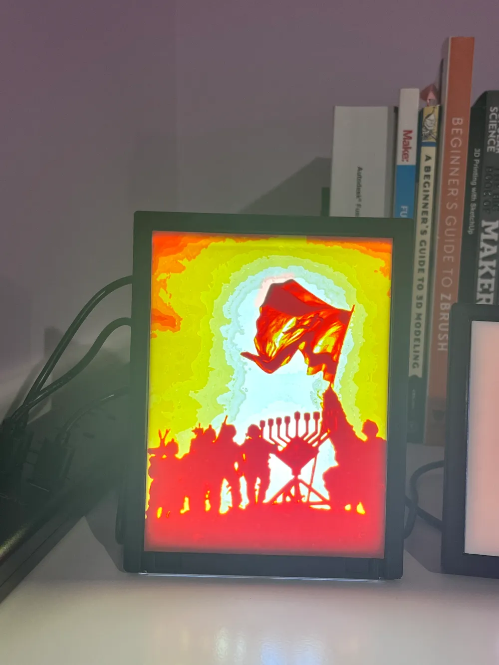 Banish the Darkness - HueForge Color Lithophane of IDF Lighting Menorah in Gaza | באנו חושך לגרש ...