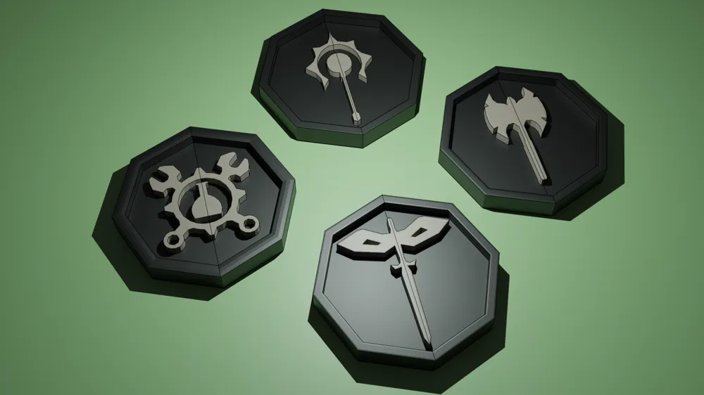 Dnd coin token (Cleric, barbarian, rouge, artificer) by rougecode01 ...