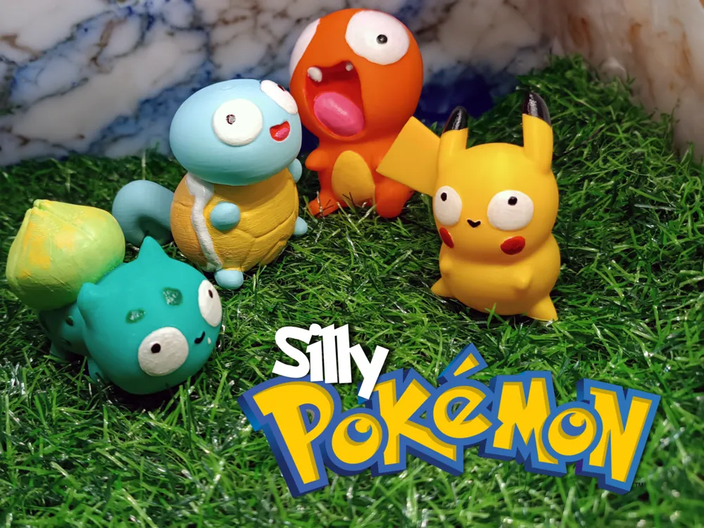 Silly Pokémon Set (4pcs) - Free 3D Print Model - MakerWorld
