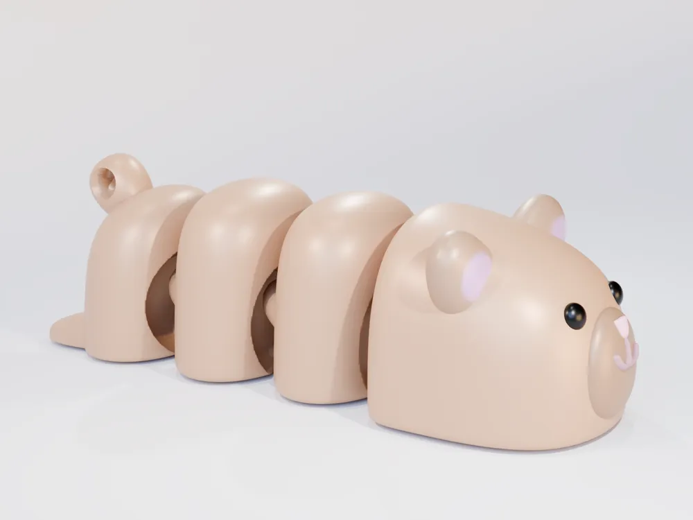 Cute Flexi Pets Bear | Flexi Animals Toy Keychain by Julia - MakerWorld