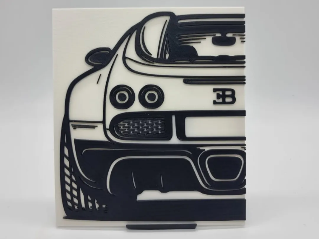 2D Wall Art Bugatti Veyron - Free 3D Print Model - MakerWorld