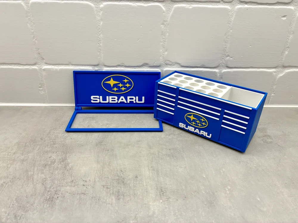 Lid – Subaru Inspired Toolbox Desk Pen Holder - Free 3D Print Model ...