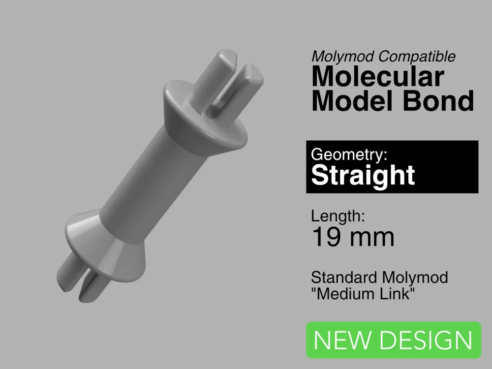 Molymod-Compatible Bond: Standard Medium Link - Free 3D Print Model ...
