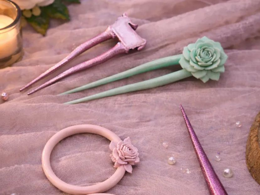 Hairpin Collection – Wear Your Story - Free 3D Print Model - MakerWorld
