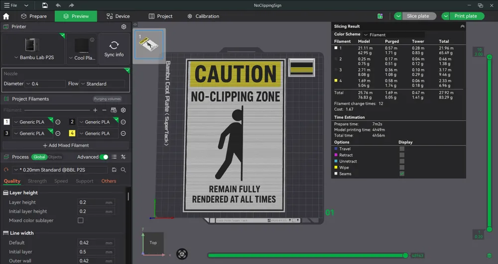 Backrooms No-Clipping Zone Caution Sign - Free 3D Print Model - MakerWorld
