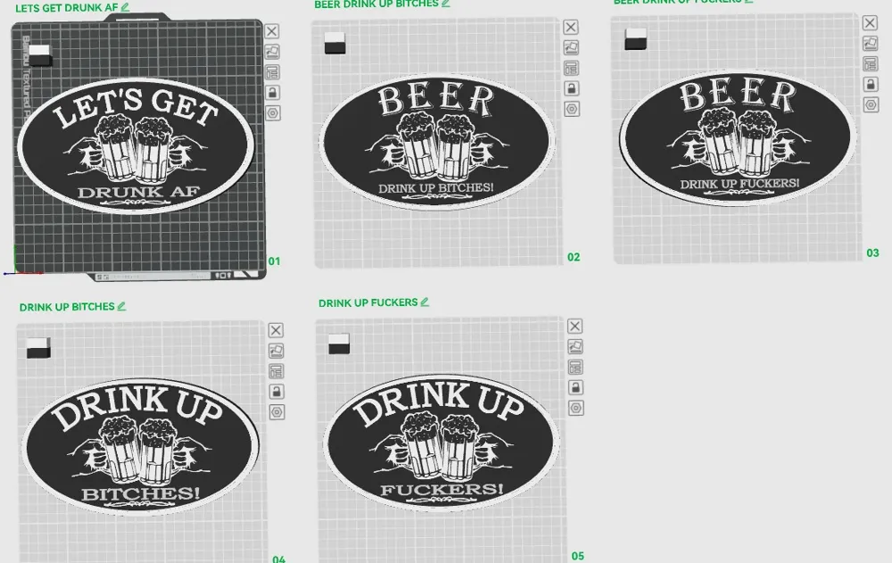 BEER DRINKING SIGN DRINK UP B*TCHES, DRUNK AF - Free 3D Print Model ...