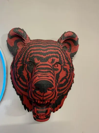 Color Stacked Grizzly Bear Head - Free 3D Print Model - MakerWorld