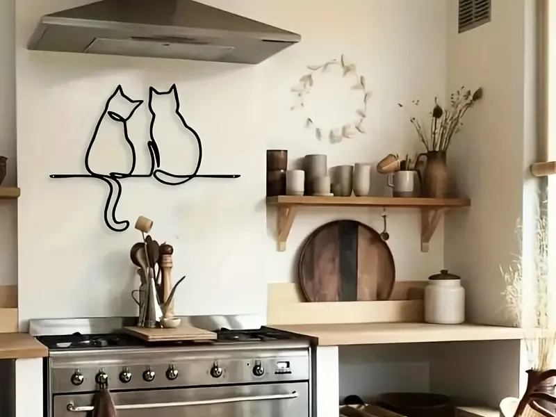 Wall Art of Two Cats in Minimalist Design by CaporaleMakerWorld ...