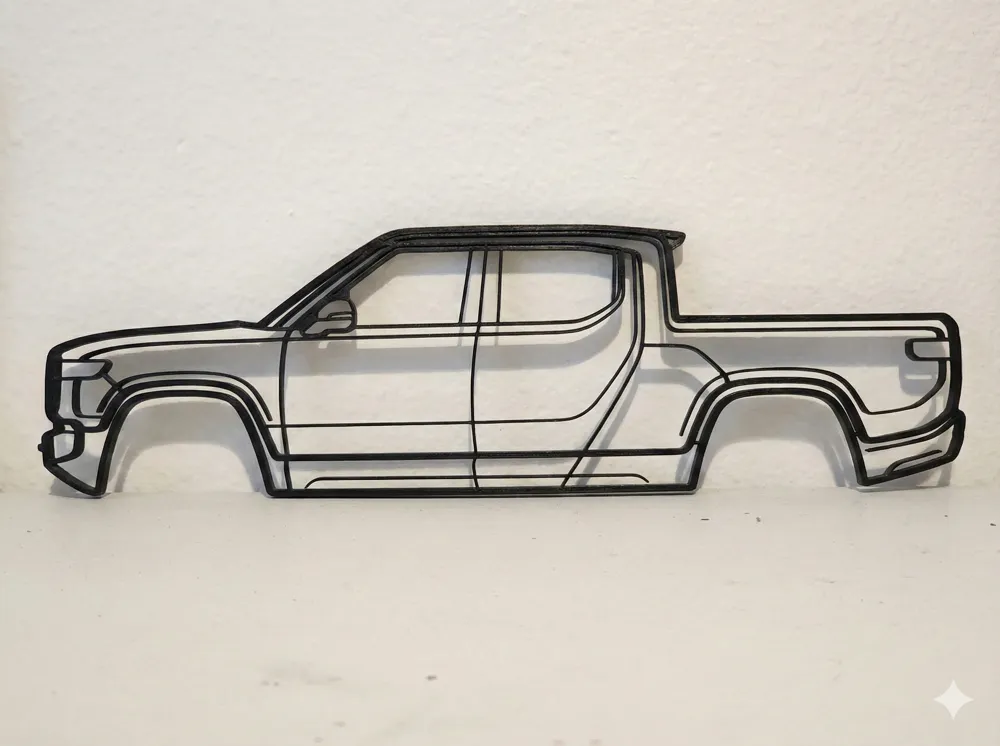 Rivian R1T Wall Art - Free 3D Print Model - MakerWorld