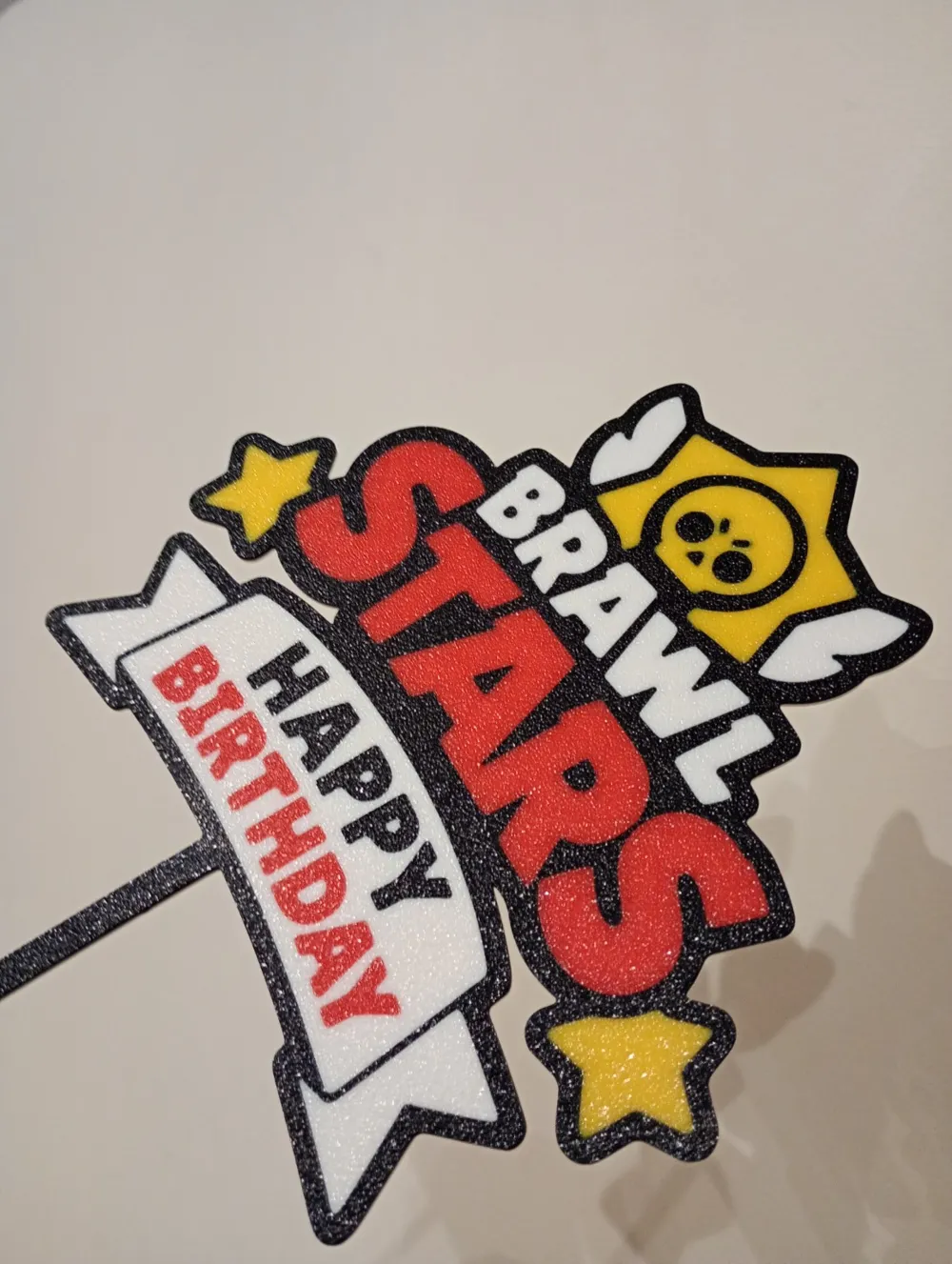 Brawl Stars Happy Birthday Cake Topper - Free 3D Print Model - MakerWorld
