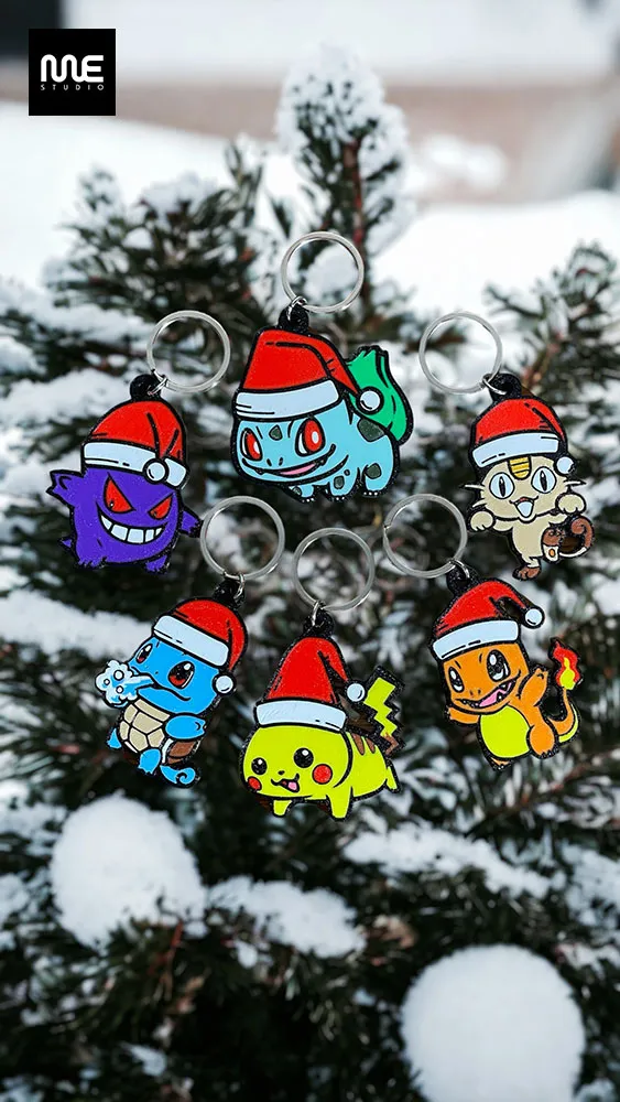 Pokemon Meowth x Christmas Keychain by ME STUDIO MakerWorld: Download ...