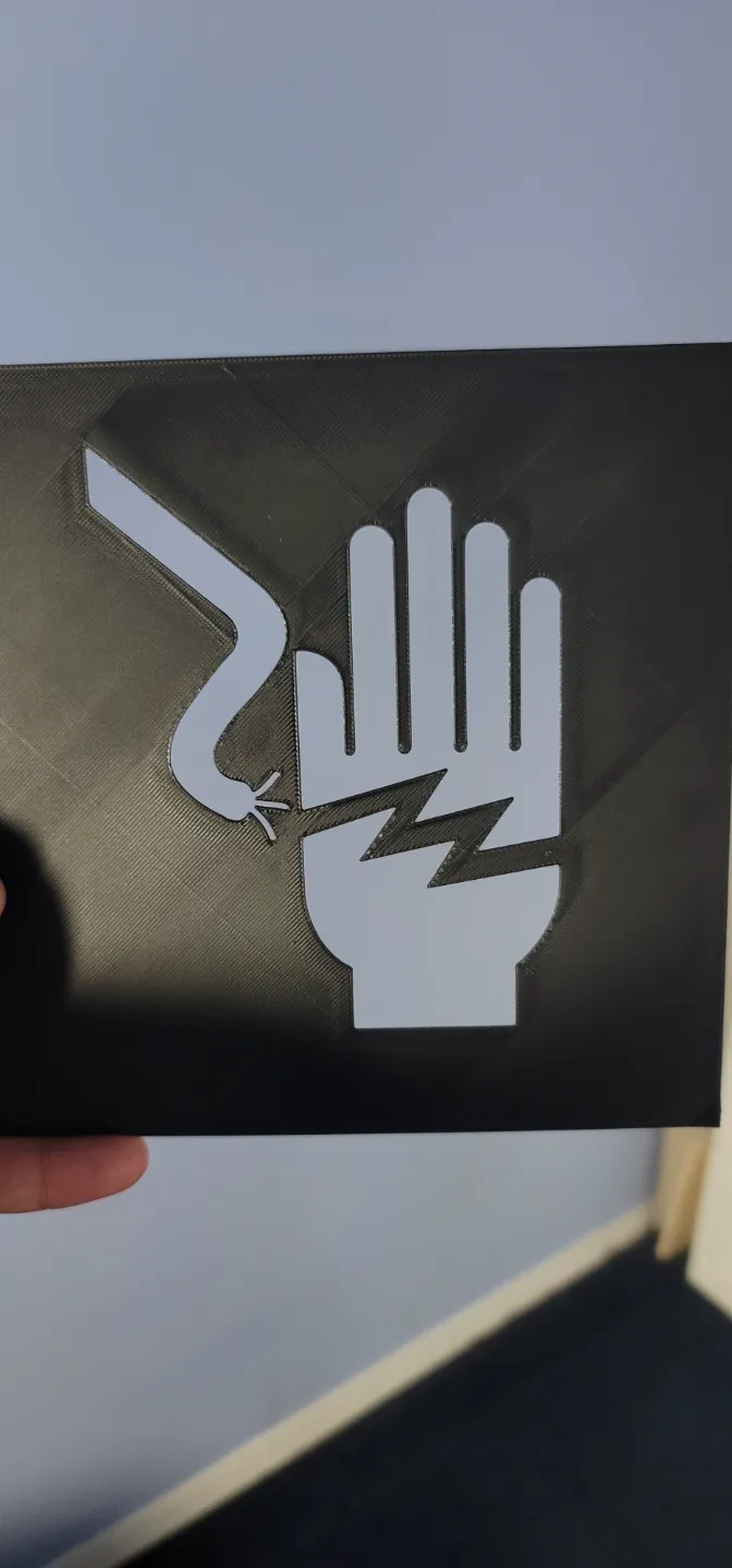 Warning shock hazard drawing stencil by Youbobblue - MakerWorld