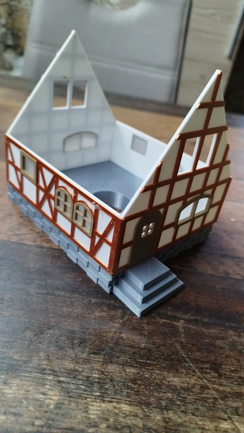 Half-timbered House H0 - Free 3D Print Model - MakerWorld