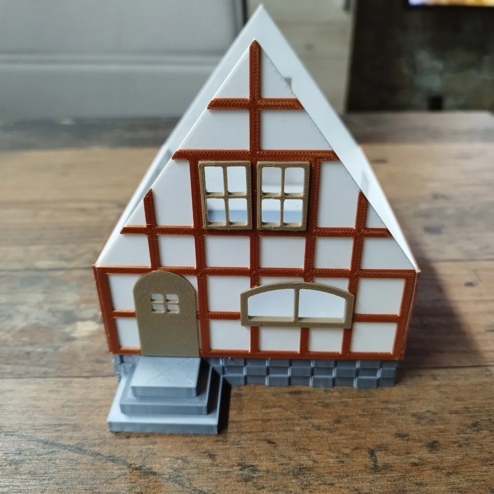 Half-timbered House H0 - Free 3D Print Model - MakerWorld