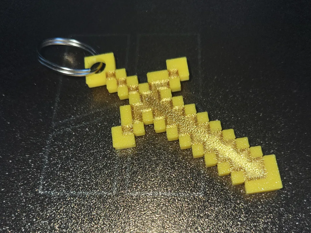 Minecraft Golden Sword Keychain - Free 3D Print Model - MakerWorld