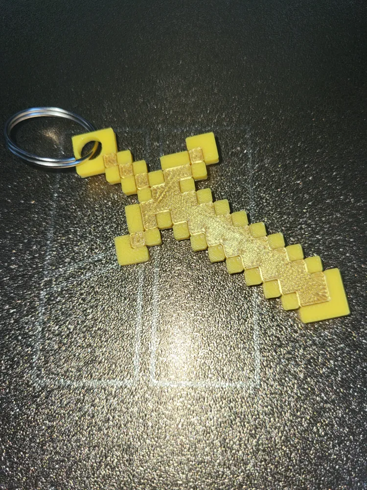 Minecraft Golden Sword Keychain - Free 3D Print Model - MakerWorld