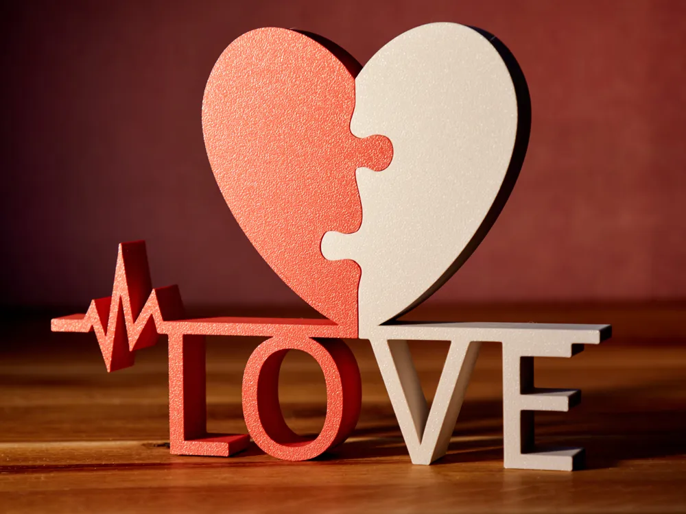 Heart Puzzle Pieces Love Valentine's Day Heart Puzzle - Free 3D Print ...