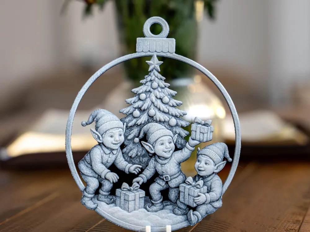 Christmas Ornament Bauble Playful Elves - Free 3D Print Model - MakerWorld