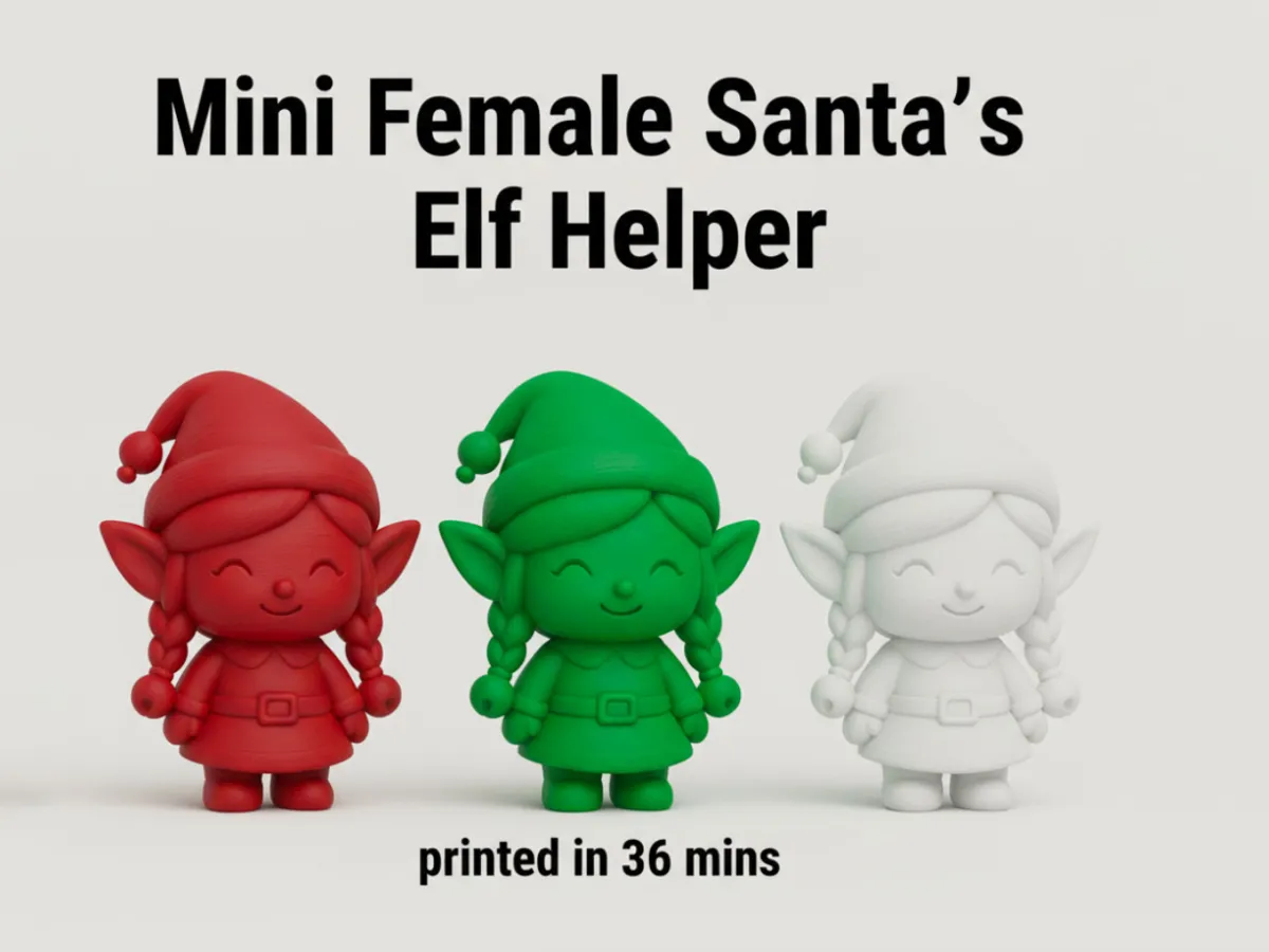 Mini Female Santa’s Elf Helper – Christmas figure - Free 3D Print Model ...