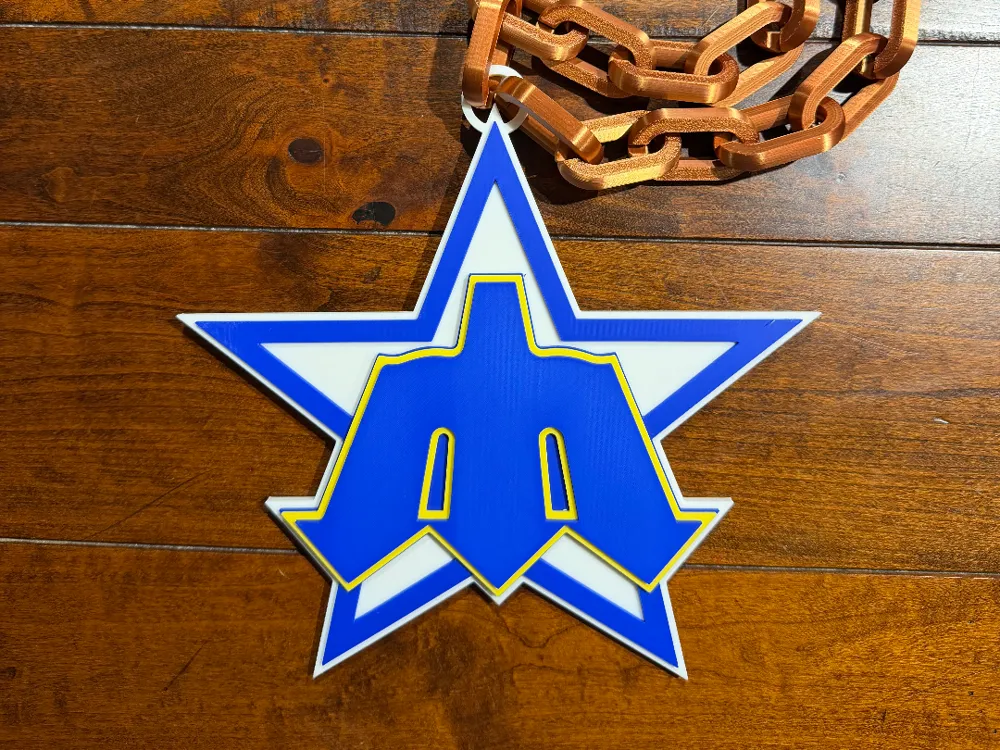 Seattle Mariners Oversized Necklace Trident Logo by 3D River Designs ...