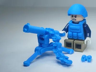 M1917A1 Machine Gun Minifigure Brick - Free 3D Print Model - MakerWorld