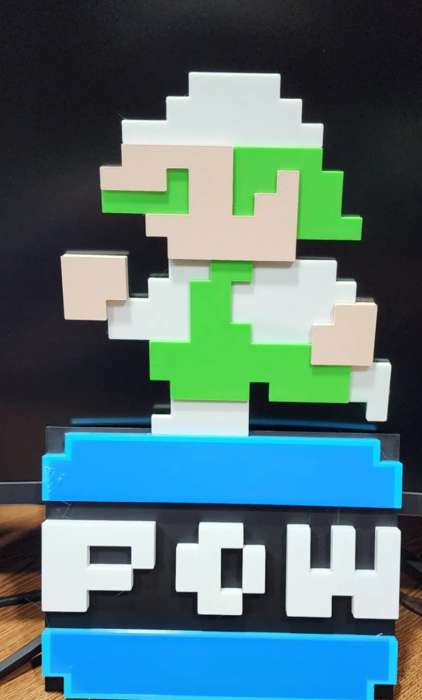 Giant Arcade Luigi Wall Art - Free 3D Print Model - MakerWorld